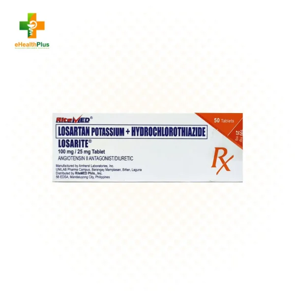 RiteMed Losarite (Losartan + Hydrochlorothiazide) 100mg/25mg Tablet ...