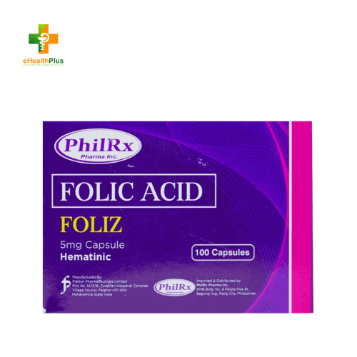FOLIC ACID (Foliz, Prevena) 5mg Capsule | eHealthPlus: Online Pharmacy ...