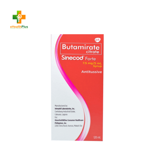 Sinecod Forte (Butamirate) 7.5mg/5mL Syrup 120mL | eHealthPlus: Online ...