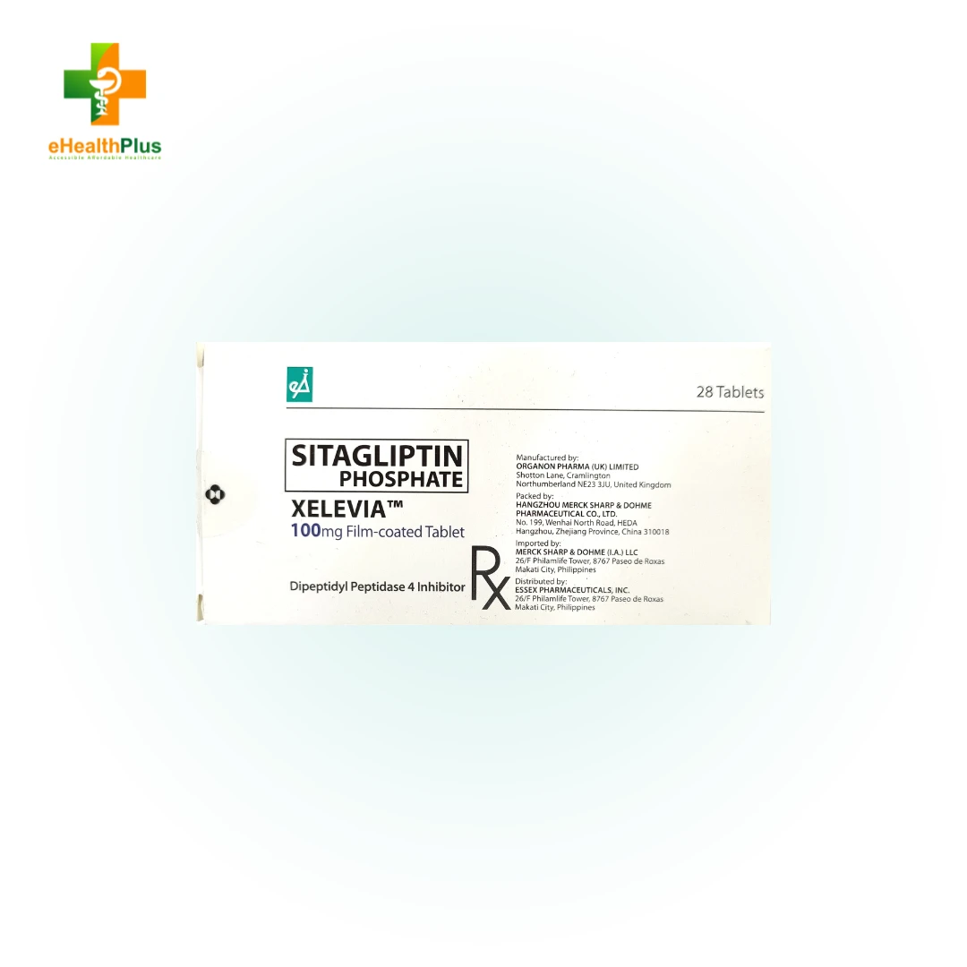 Xelevia (Sitagliptin) 100mg Film-Coated Tablet | eHealthPlus: Online ...