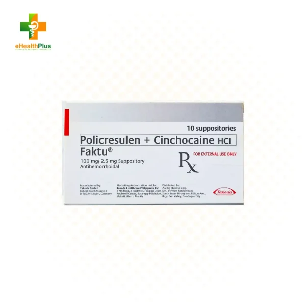 Faktu (Policresulen + Cinchocaine) Suppository | eHealthPlus: Online ...