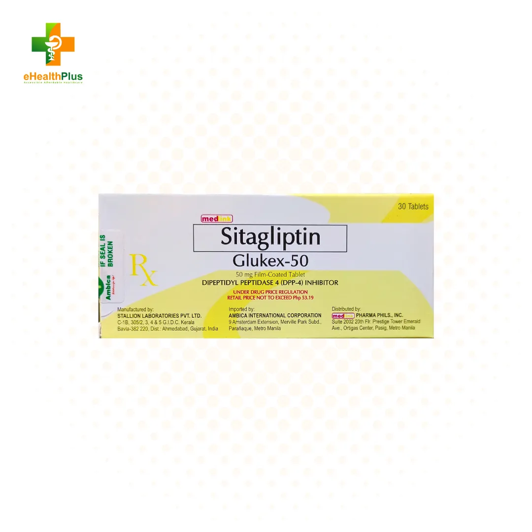 Glukex-50 (Sitagliptin) 50mg Film-Coated Tablet | eHealthPlus: Online ...