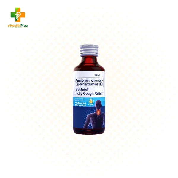 Bactidol Itchy Cough Relief (Ammonium Chloride + Diphenhydramine) Syrup ...