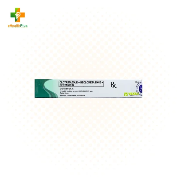 DERMIVEX G (Clotrimazole + Beclometasone + Gentamicin) Cream 15g ...